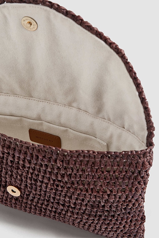 Rust Crochet Raffia Clutch - Women's Natural Accessories Trend | Witchery