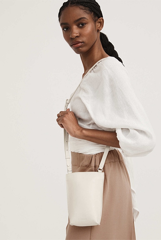 Faded Parchment Kennedy Leather Sling - Women's Leather Bags | Witchery