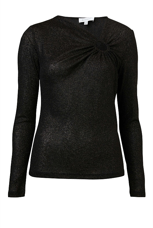 Gold Multi Metallic Ring Detail Top - Women's Evening Tops | Witchery