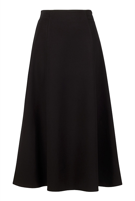 Black Ponte Long Line Skirt - Women's A Line Skirts | Witchery
