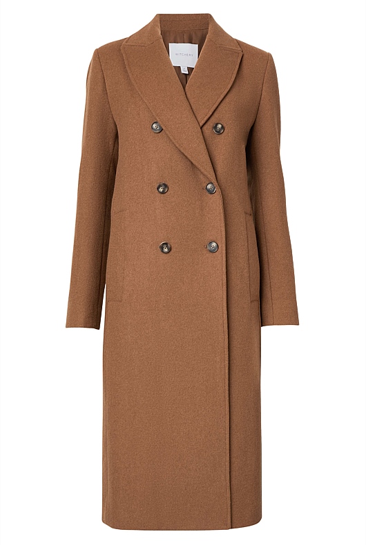 Camel Classic Wool Blend Double Breasted Coat - Women's Wool Coats ...