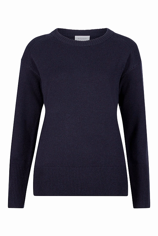 Regatta Blue Drop Shoulder Crew Knit - Women's Crew Neck Jumpers | Witchery