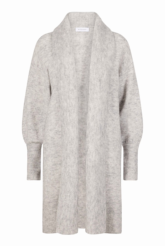 Light Grey Marle Mohair Knit Cardigan - Women's Cardigans | Witchery