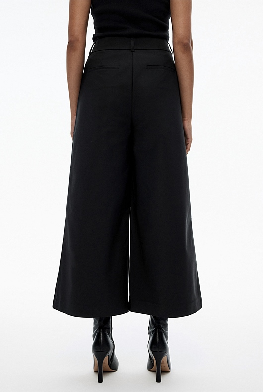 Black Structured Culotte - Women's Black Pants | Witchery