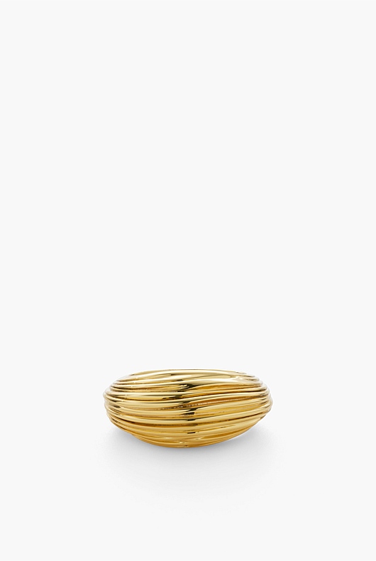 Gold Linear Textured Ring - Women's Rings | Witchery