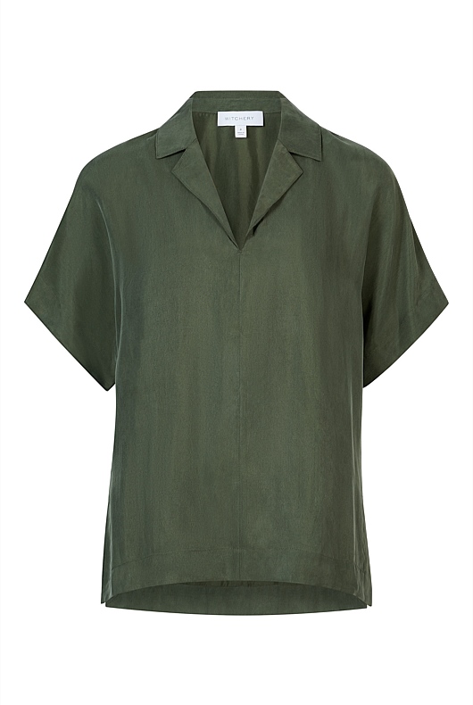 Ivy Cupro Pop Over Blouse - Women's Oversized Shirts | Witchery