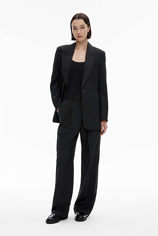 Black Wool Blend Boxy Blazer - Women's Jackets & Coats | Witchery