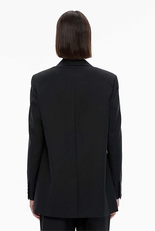 Black Wool Blend Boxy Blazer - Women's Jackets & Coats | Witchery