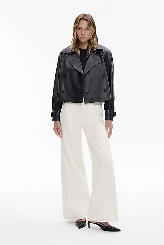 Parchment Wide Leg Angled Seam Jean - Women's Denim & Jeans | Witchery