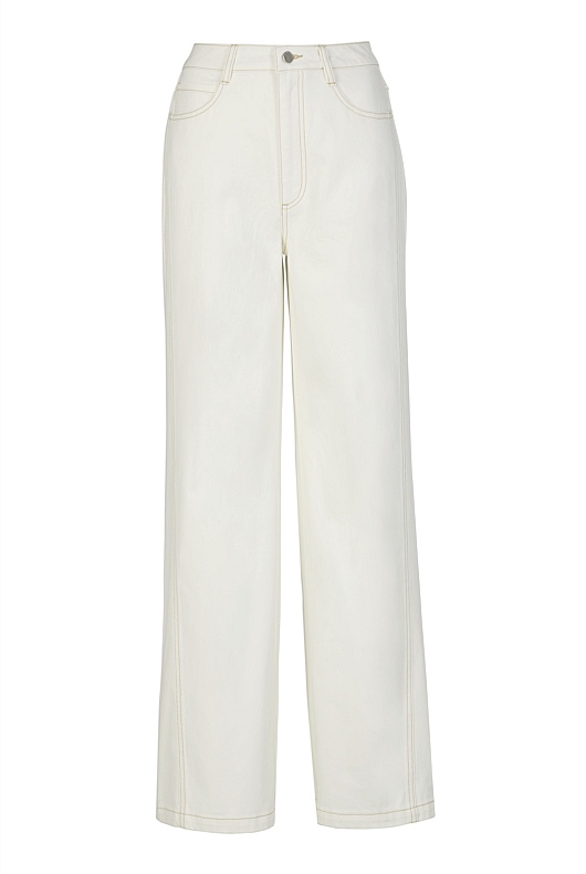 Parchment Wide Leg Angled Seam Jean - Women's Denim & Jeans | Witchery