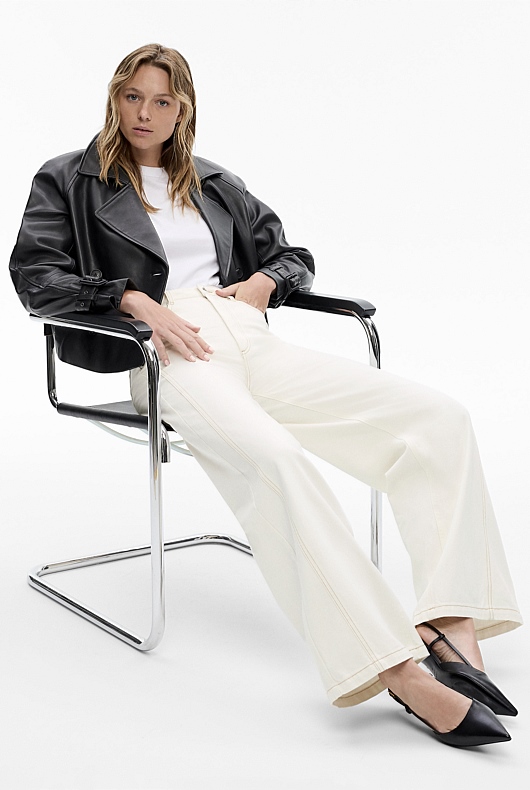 Black Leather Trench Jacket - Women's Jackets | Witchery