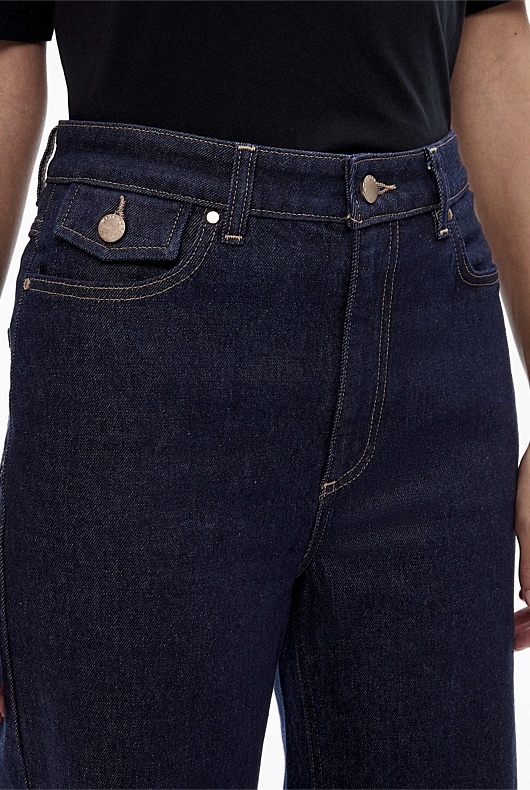 Raw Indigo Wide Leg Coin Tab Jean - Women's Denim & Jeans | Witchery
