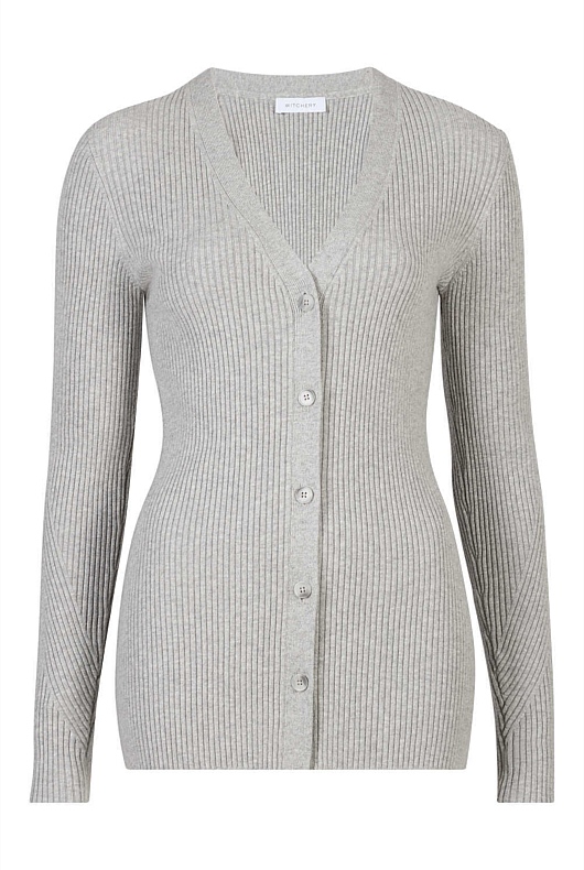 Mid Grey Marle Wool Blend Knit Cardigan - Women's Cardigans | Witchery