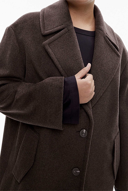 Raisin Wool Cashmere Lapel Coat - Women's Coats | Witchery