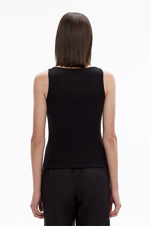 Black Square Neck Tank - Women's Evening Tops | Witchery