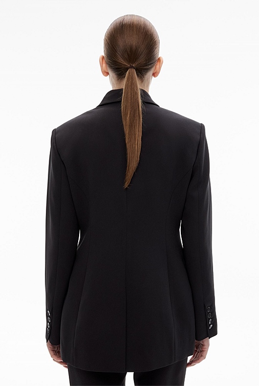 Black Hourglass Double-Breasted Blazer - Women's Blazers | Witchery