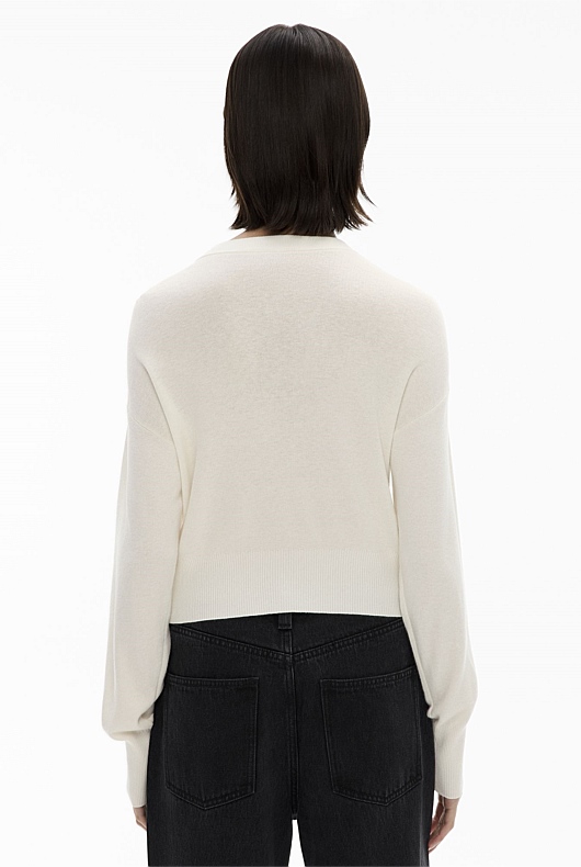 Chalk Cropped Knit Cardigan - Women's Cardigans | Witchery