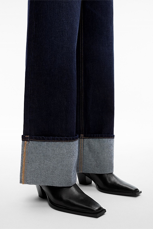 Raw Denim Cuffed Denim Jean - Women's Matching Sets | Witchery