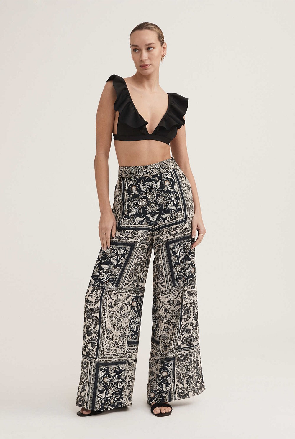 Black Ruffle Swim Top - Women's Clothing | Witchery