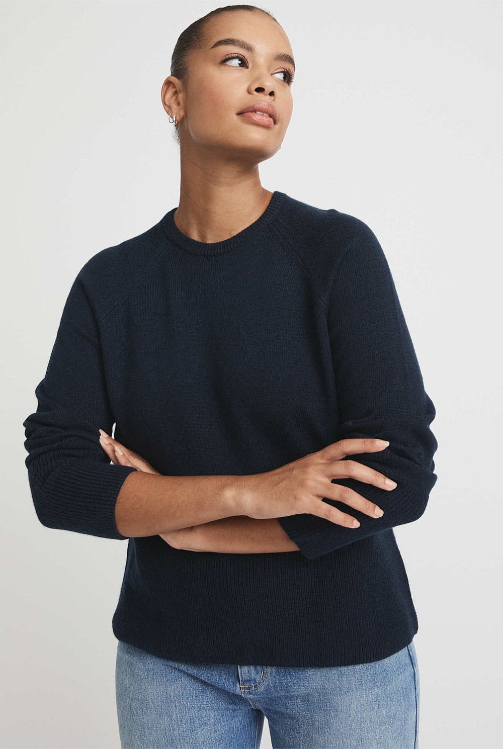Regatta Blue Crew Neck Slouch Knit - Women's Sweaters | Witchery