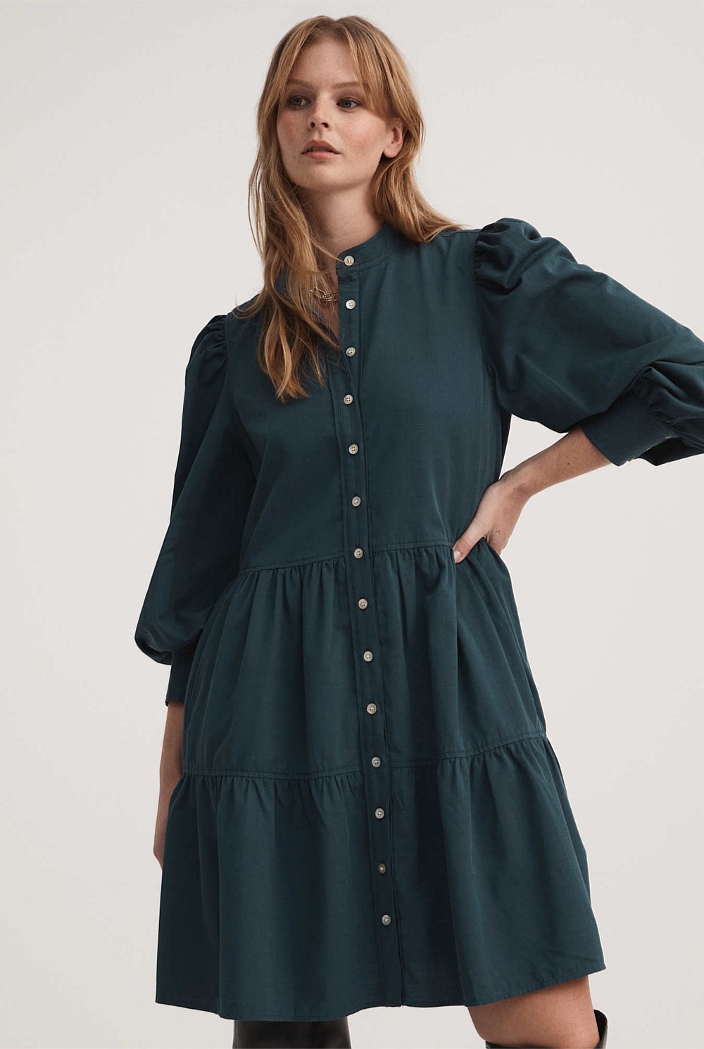 Academy Blue Full Sleeve Trapeze Dress - Women's A Line Dresses | Witchery
