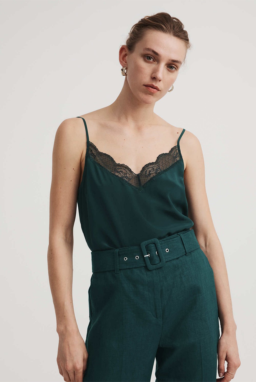 Aquamarine Silk Lace Camisole - Women's Camisoles | Witchery