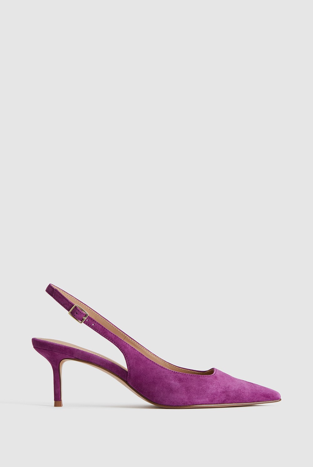Deep Magenta Sling Back Suede 65mm Heel - Women's Workwear Shoes | Witchery