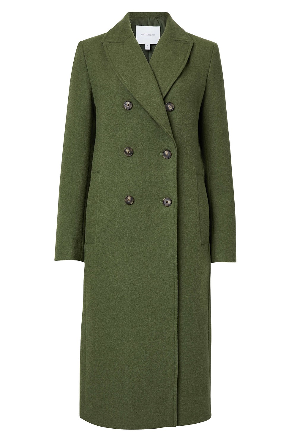 Olive Classic Wool Blend Double Breasted Coat - Women's Wool Coats ...