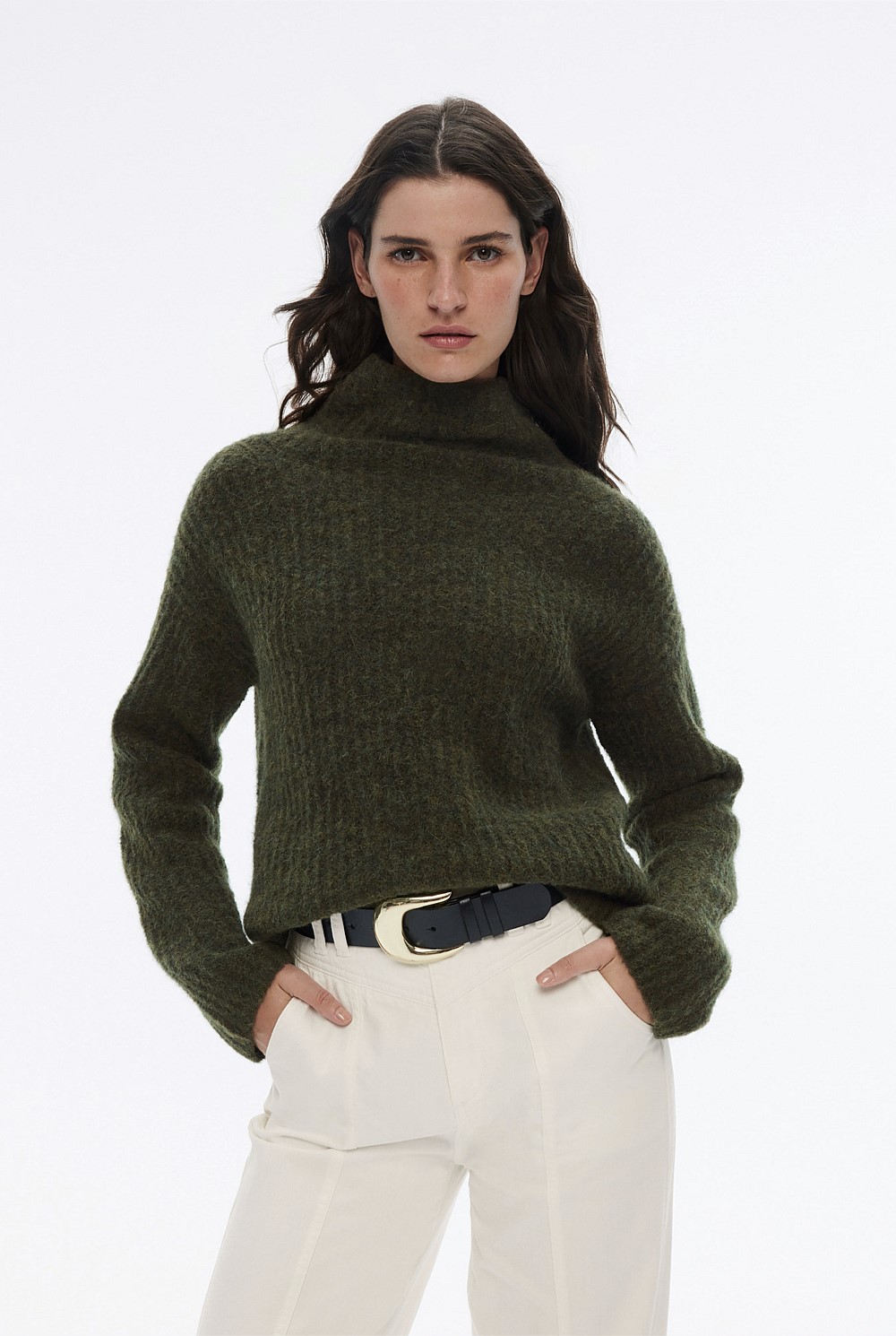 Dark Forest Mock Neck Slouch Knit - Women's Sweaters | Witchery