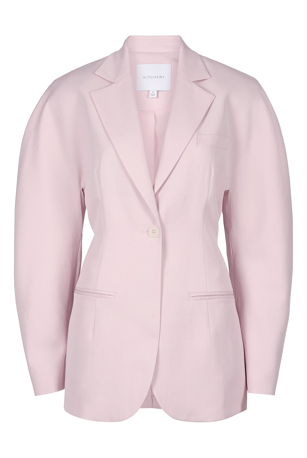 Soft Pink Linen Blend Dolman Single-Breasted Blazer - Women's Blazers ...
