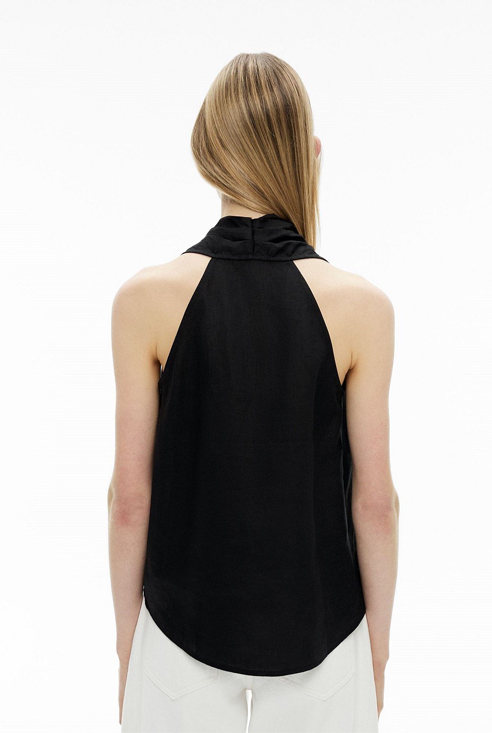 Black Linen Wrap Top - Women's Evening Tops | Witchery