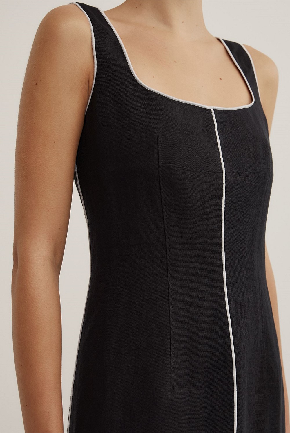 Black Contrast Stitch Dress - Women's Casual Dresses | Witchery