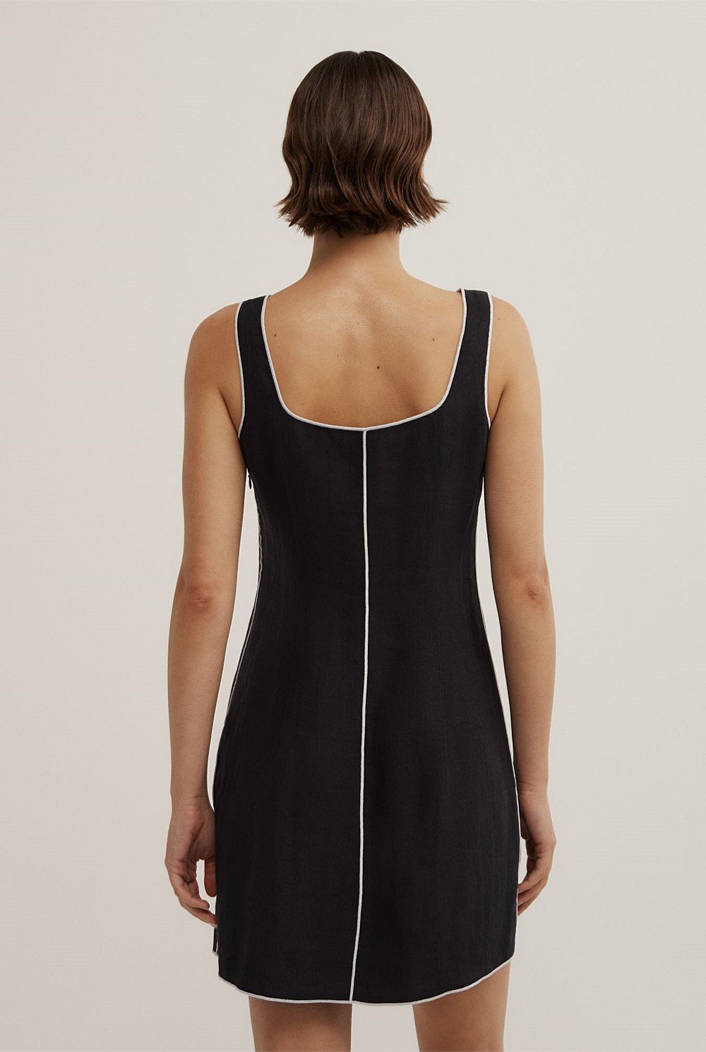 Black Contrast Stitch Dress - Women's Casual Dresses | Witchery