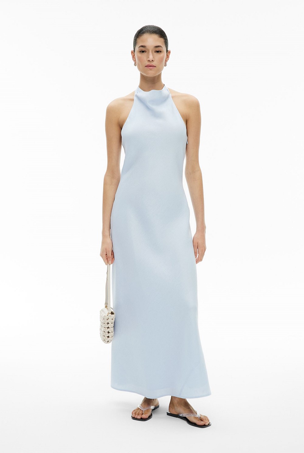 Blue Air Halter Drape Dress - Women's Evening & Cocktail Dresses | Witchery