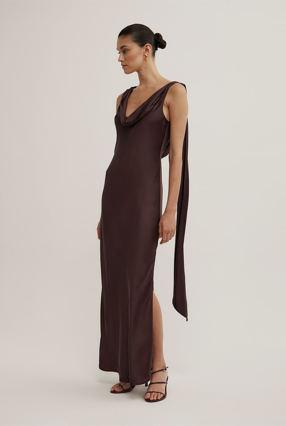 Espresso Maxi Scarf Dress - Women's Evening & Cocktail Dresses | Witchery