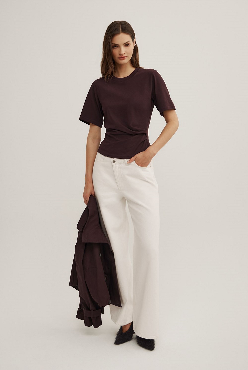 Plum Wrap T-Shirt - Women's Short Sleeve Tops | Witchery