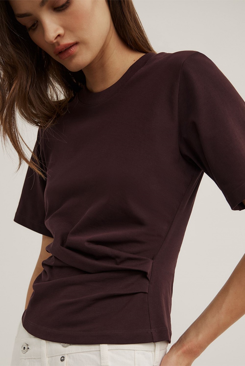Plum Wrap T-Shirt - Women's Short Sleeve Tops | Witchery